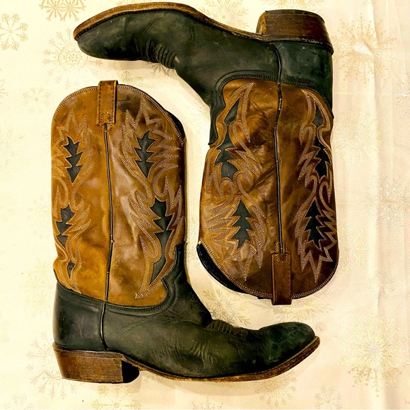 Dan Post | Shoes | Vintage Dan Post 689 2tone Leather Cowboy Western ...